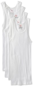 hanes men's 4-pack freshiq tanks, white, medium