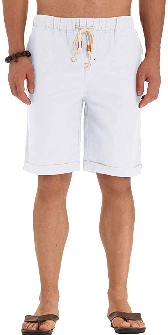 Sailwind Men’s Linen Shorts Casual Drawstring Summer Beach Shorts