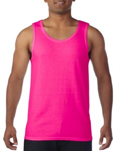 fashion gildan 5200 heavy adult tank top safety pink x-large