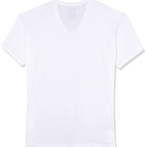 Hanes Mens Cotton, Moisture-wicking V-neck Tee Undershirts, Multiple Packs And Colors, White, Large US