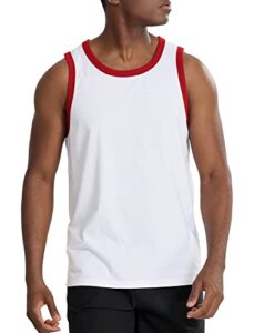 zengjo white tank top men(white/red,l)