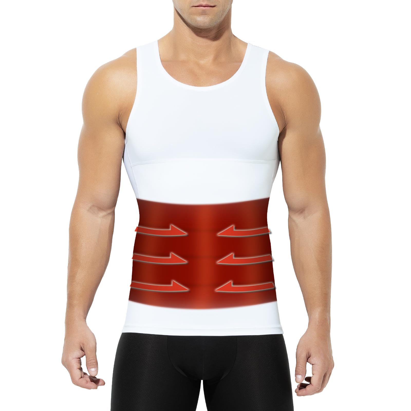 Arjen Kroos Men's Compression Shirt Slimming Body Shaper Tank Top Undershirts Tummy Shapewear