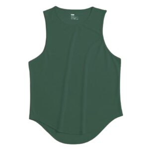 men's workout tank tops bodybuilding fitness t-shirts summer sleeveless quick dry gym shirt (army green, xxl)