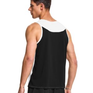 DEMOZU Men's Quick Dry Running Swim Tank Top Sleeveless Workout Athletic Gym Sports Beach Muscle Shirts Big and Tall, White, XL