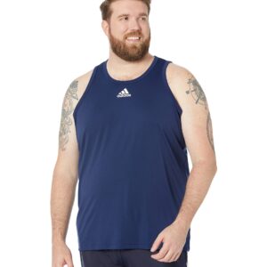 adidas Men's Heathered Tank Top, Team Navy Blue, Small