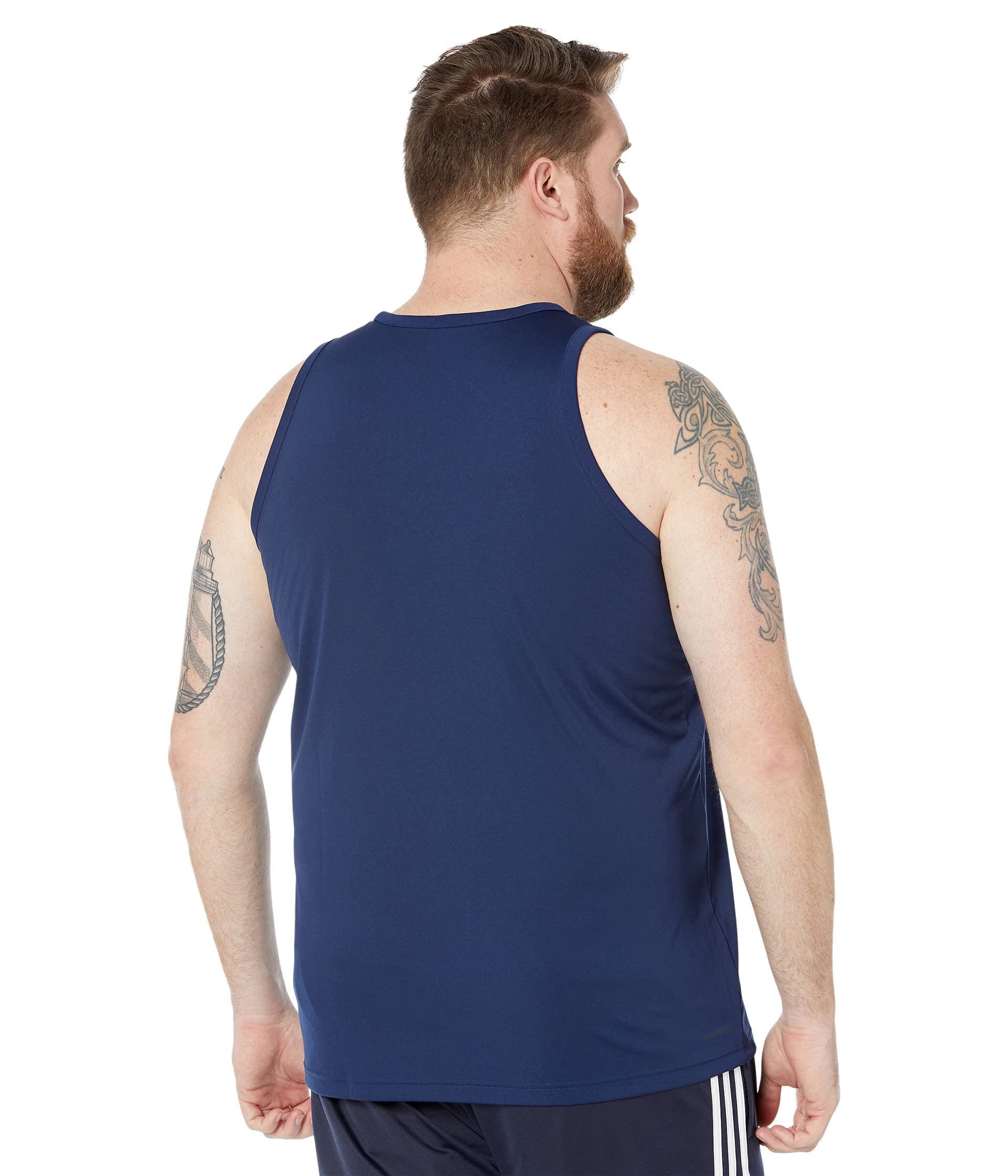 adidas Men's Heathered Tank Top, Team Navy Blue, Small