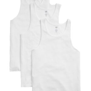 GAP Mens Tank Top (3-Pack) T Shirt, Optic White, Medium US