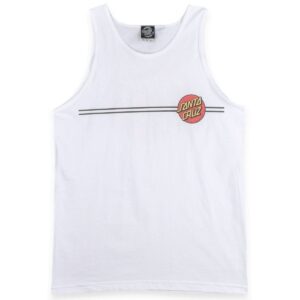 santa cruz men's tank top classic dot skate tank top -white, size:medium