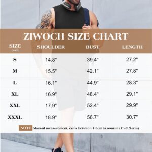 ZIWOCH Men's Sleeveless Tank Tops Crewneck Solid Loose Fit Shirt Khaki