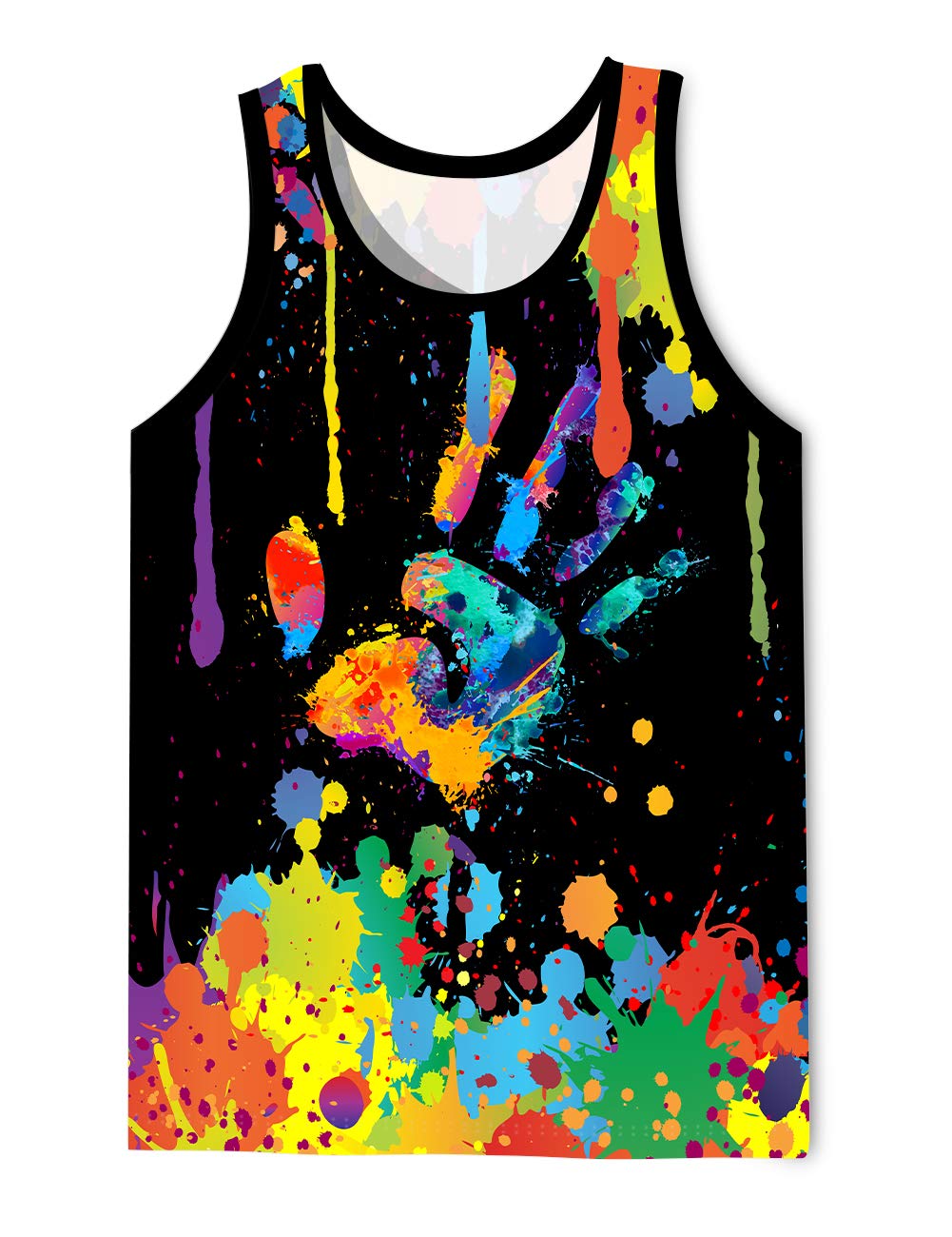 LAIDIPAS Men's Tank Tops Graphic Sleeveless Shirts Unisex 3D Colorful Athletic T-Shirts Tops Tees Vest Undershirts XL