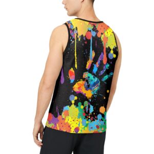 LAIDIPAS Men's Tank Tops Graphic Sleeveless Shirts Unisex 3D Colorful Athletic T-Shirts Tops Tees Vest Undershirts XL