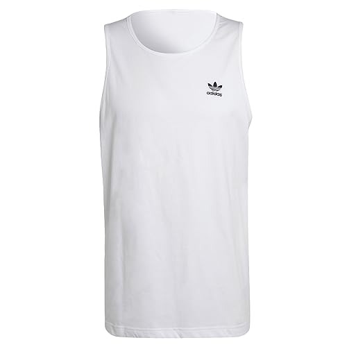 adidas Originals Men's Trefoil Essentials Tank Top, White, Medium