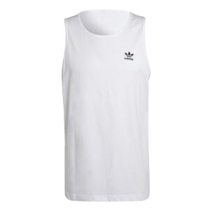 adidas originals men's trefoil essentials tank top, white, medium