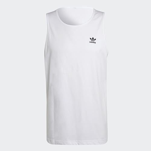 adidas Originals Men's Trefoil Essentials Tank Top, White, Medium