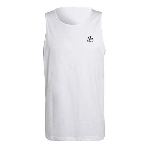 adidas Originals Men's Trefoil Essentials Tank Top, White, Medium