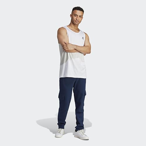 adidas Originals Men's Trefoil Essentials Tank Top, White, Medium