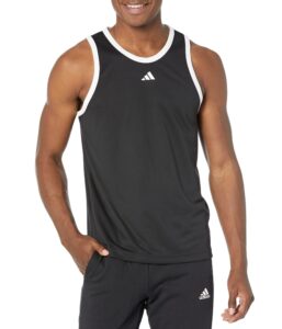 adidas men's 3-stripes tank, black/white, small