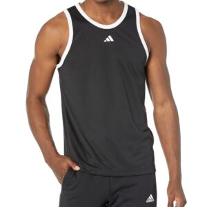 adidas Men's 3-Stripes Tank, Black/White, Small