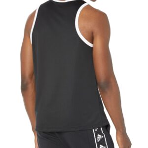 adidas Men's 3-Stripes Tank, Black/White, Small