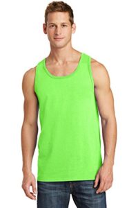 port & company core cotton tank top. pc54tt neon green