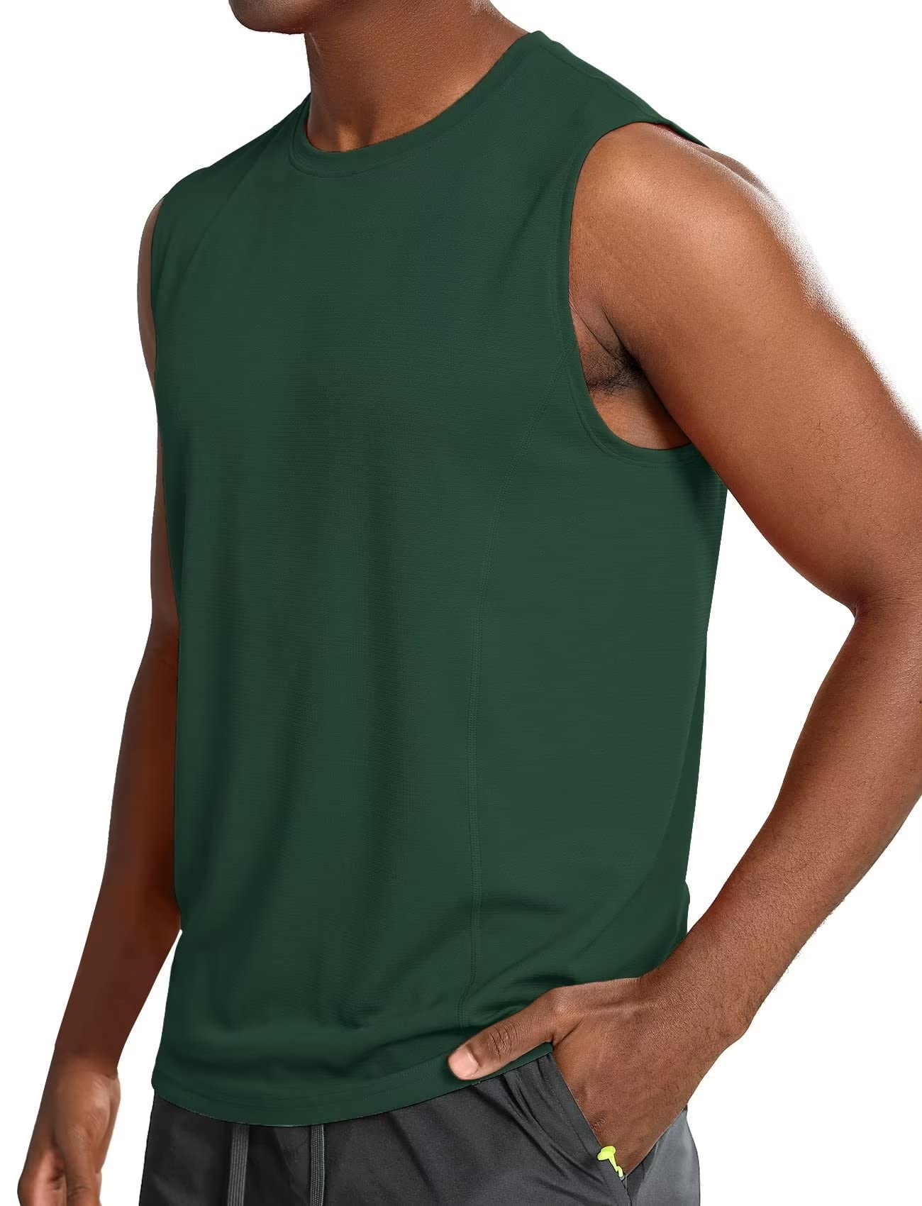 Zengjo Mens Athletic Tank Tops(Green,XL)