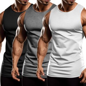 coofandy mens workout tank tops pack cut off shirts bodybuilding fitness muscle tee shirts for summer yoga tank