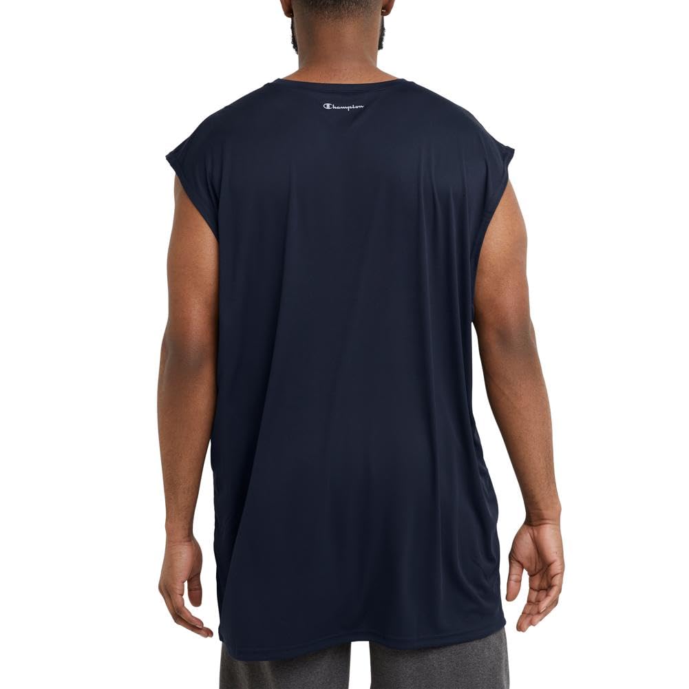 Champion Sleeveless, Sport Tank, Moisture Wicking, Muscle T-Shirt for Men (Reg. or Big & Tall), Navy, Medium