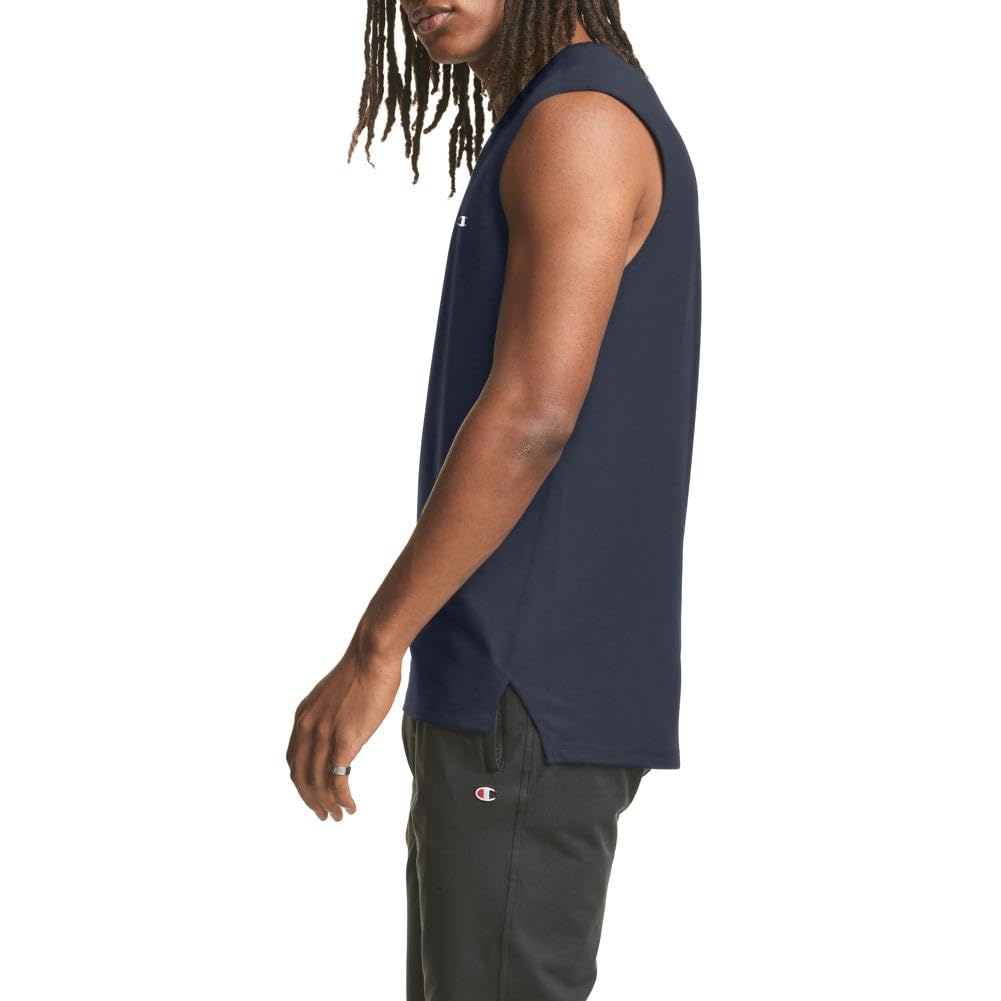 Champion Sleeveless, Sport Tank, Moisture Wicking, Muscle T-Shirt for Men (Reg. or Big & Tall), Navy, Medium