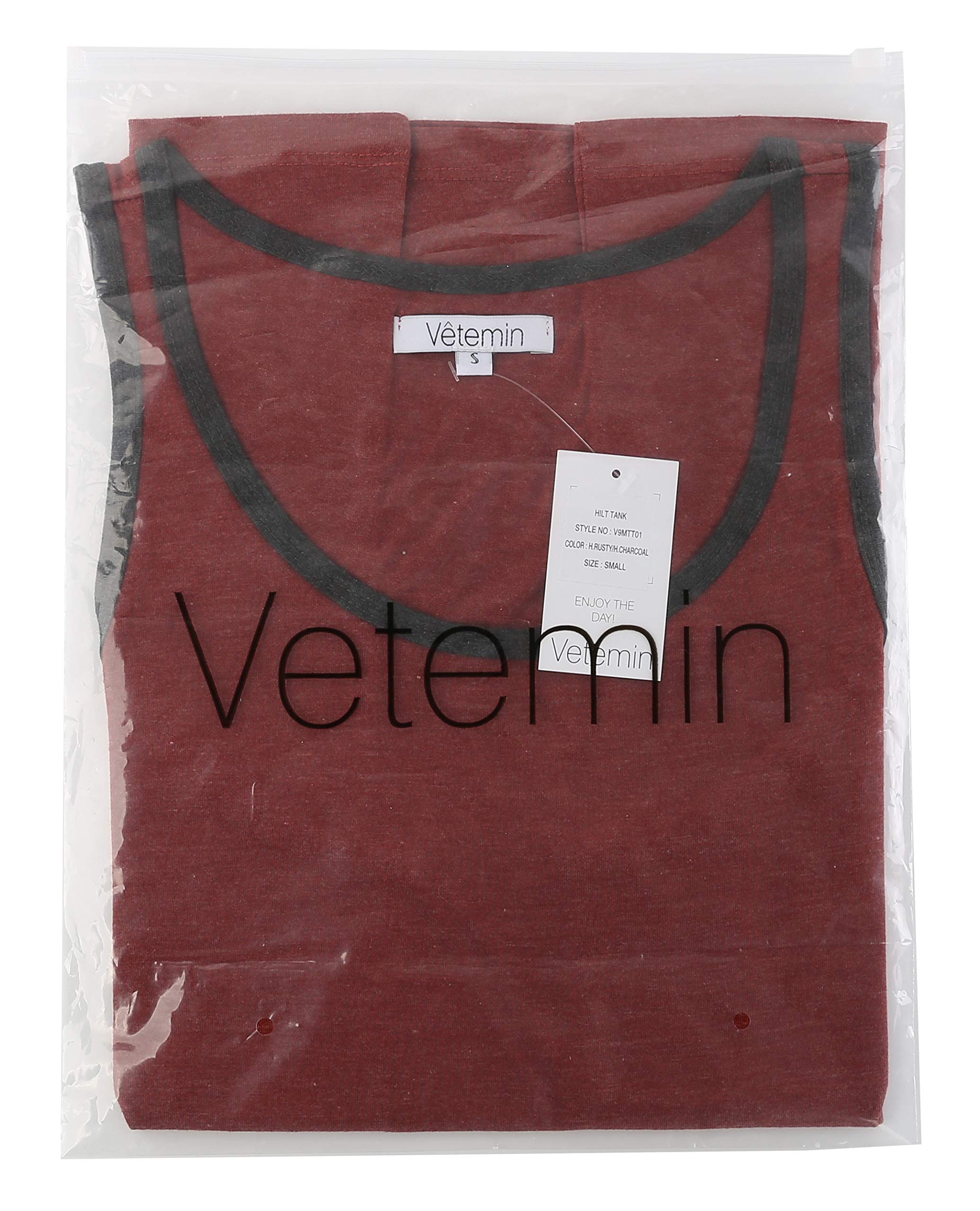 Vetemin Mens Premium Basic Solid Vintage Athletic Active Sports Jersey Tank Top Casual Shirts H.Oatmeal/Rusty L