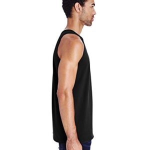 Hanes Mens ComfortWash Garment Dyed Sleeveless Tank Top, L, Black