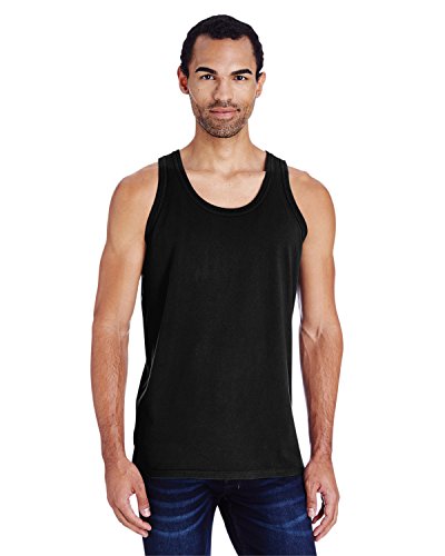 Hanes Mens ComfortWash Garment Dyed Sleeveless Tank Top, L, Black