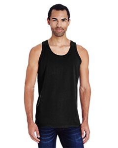 hanes mens comfortwash garment dyed sleeveless tank top, l, black