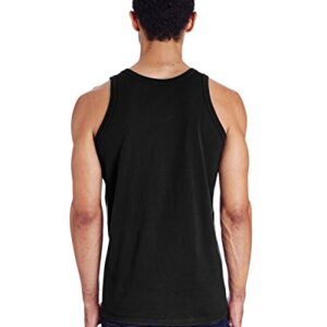 Hanes Mens ComfortWash Garment Dyed Sleeveless Tank Top, L, Black