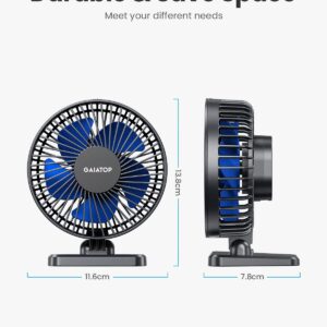 Gaiatop USB Desk Fan, Small But Powerful, Portable Quiet 3 Speeds Wind Desktop Personal Fan, Adjustment Mini Fan Table Fan for Better Cooling, Home Office Car Indoor Outdoor(Blue)