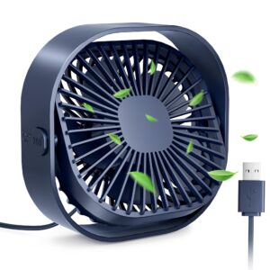 mini desk usb fan small: mini usb desk fan portable small fan 3 speeds desktop fans 4 inch quiet cooling 360° rotate mini table fan - office bedroom home