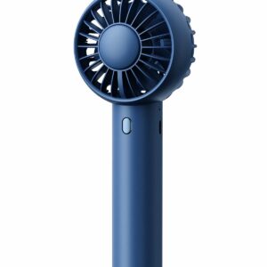 Gaiatop Mini Portable Fan, Navy Blue, Cute Design, Powerful Wind, Handheld and Desktop, Rechargeable Battery