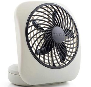 o2cool treva 5 inch battery powered fan portable desk fan 2 cooling speeds with compact folding & tilt design small fan cubicle accessories mini fan portable (grey)