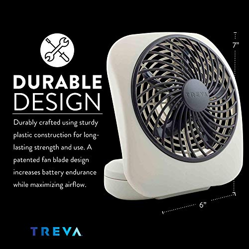 O2COOL Treva 5 Inch Battery Powered Fan Portable Desk Fan 2 Cooling Speeds with Compact Folding & Tilt Design Small Fan Cubicle Accessories Mini Fan Portable (Grey)