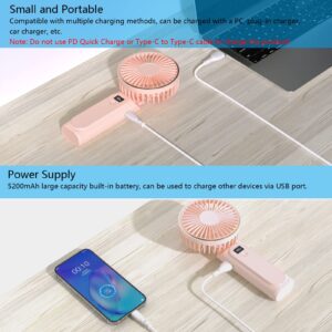 HlpiAMok Aeiniweraabbcc ERXUNG Portable Mini Handheld Fan with 5200mAh Batteray 6 Speed Ajustable Hand Fan, USB Rechargeable Portable Personal Fan, Foldable Small Desk Fan Pefect for Summer Outdoor