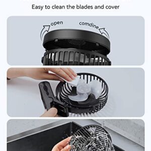 GEHEN 3-Speed Clip-On Fan with Sturdy Clamp & Strong Airflow, USB-Powered for Easy Cooling, Ultra-Quiet Operation Ideal for Bedroom, Office, & Stroller Use