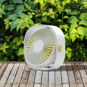 harpat mini usb desk fan 3 speed personal small desktop table quiet usb fan for home office car outdoor travel (white)