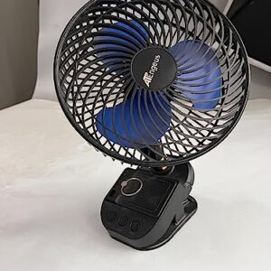 ATEngeus 4 in1 USB Fan, 8” Clip Fan, 10000mAh Rechargeable Table Fan, 5 Speeds Battery Operated Fan, 45°/90° Automatic Rotation, 3 Time Setting, with Clip & Hook for Homes, Offices, Bedroom