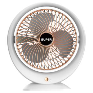 chchmu usb desk fan 8in desktop table fans personal quiet fan with strong airflow portable & suspensable cooling fan with head adjustable for home bedroom office table & desktop, gold