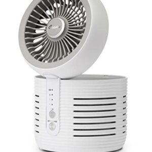 Crane 2-in-1 Air Purifier and Desk Top Fan, White, Standard, (EE-5073)