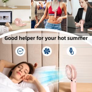 TUNISE Portable Handheld Fan, Neck Fan, 4000mAh Desk Fan, 180° Adjustable, 6 Speed Wind, Display Electricity in Real Time, USB Rechargeable Foldable Fan, Quiet Personal Fan as Power Bank