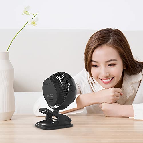 AA Battery Powered Clip on Fan with Aroma Function,Battery Operated Portable Fans for Camp,Small Dorm Fan with Powerful 4 Speeds,Quiet Desk Fan with 360°Rotation,Personal Dorm Fan for Home,Bed,Office