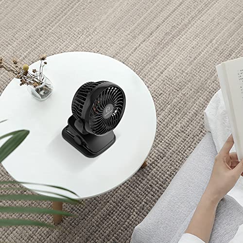 AA Battery Powered Clip on Fan with Aroma Function,Battery Operated Portable Fans for Camp,Small Dorm Fan with Powerful 4 Speeds,Quiet Desk Fan with 360°Rotation,Personal Dorm Fan for Home,Bed,Office