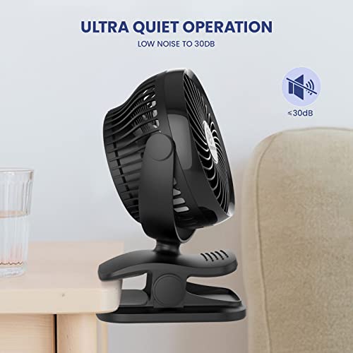 AA Battery Powered Clip on Fan with Aroma Function,Battery Operated Portable Fans for Camp,Small Dorm Fan with Powerful 4 Speeds,Quiet Desk Fan with 360°Rotation,Personal Dorm Fan for Home,Bed,Office