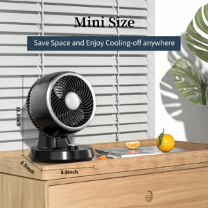 Air Circulator Fan, Portable Desk Fan with 3 Speeds, 90° Auto-Oscillating, 90° Adjustable Tilt for Home, Office, Dorm