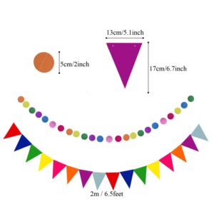 ZERODECO Birthday Decoration Set, Happy Birthday Banner Bunting with 4 Paper Fans Tissue 6 Paper Pom Poms Flower 10 Hanging Swirl and 20 Balloon for Birthday Party Decorations - Multicoloured